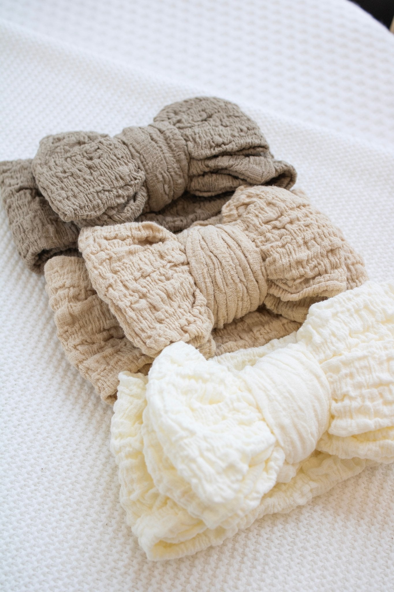 Cotton Head Bows | Neutral Set of 3 | baby girl accessories ...