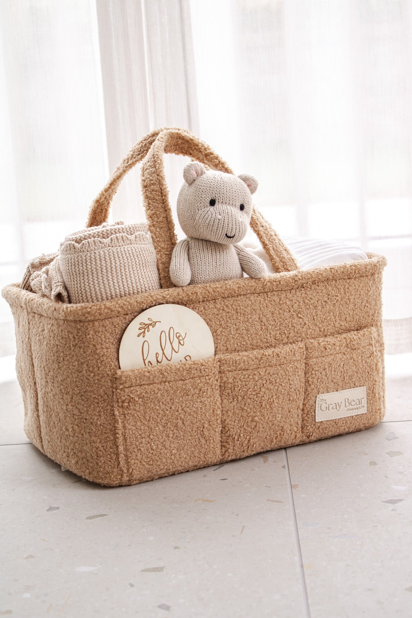 Boucle Nappy Caddy | Teddy Nappy Caddy | brown Baby Caddy ...